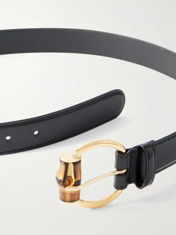 Gucci Bamboo Leather Belt - Black | Editorialist