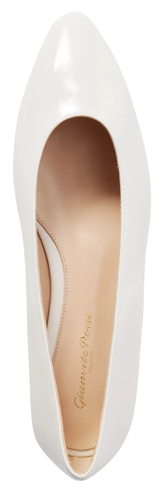 GIANVITO ROSSI Amelia Glossed-leather Ballerinas - White