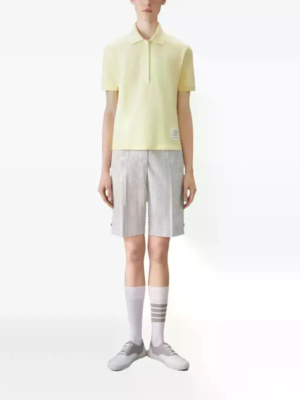Thom Browne Striped Logo-patch Polo Shirt - Yellow