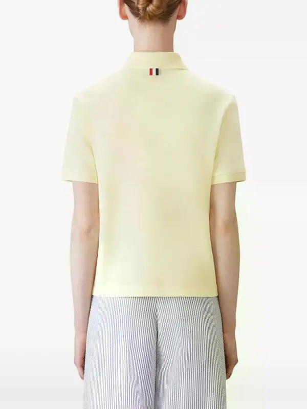 Thom Browne Striped Logo-patch Polo Shirt - Yellow