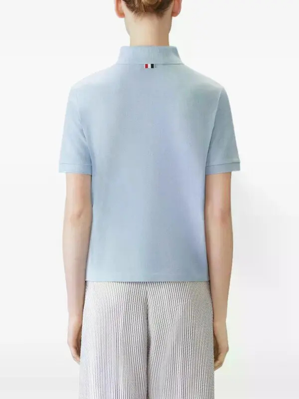 Thom Browne Striped Logo-patch Polo Shirt - Blue