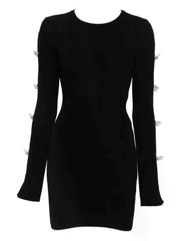 Mach & Mach Cut-out Ribbed Knit Dress