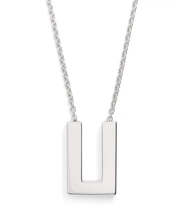 Tom Wood Rhodium-plated Sterling Square Pendant Necklace - Silver