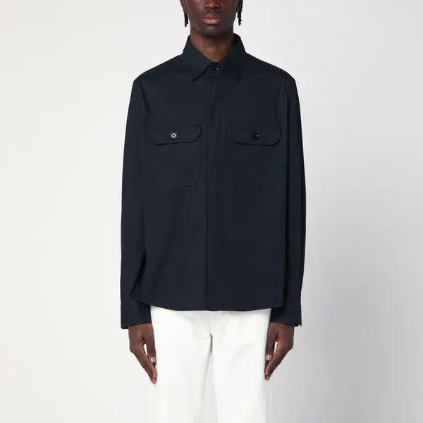 Zegna Navy Cotton Shirt In Blue - 36% Off | Editorialist