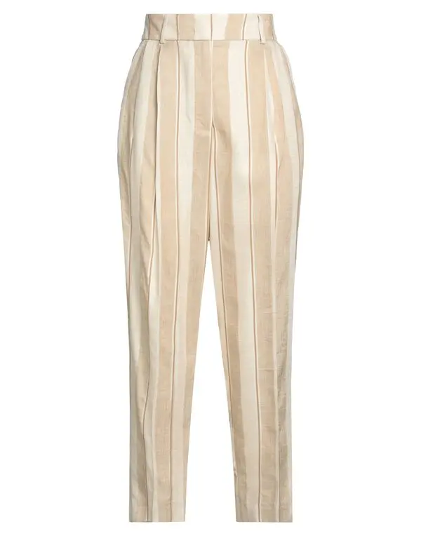 Peserico Striped Tapered Viscose, Acetate, Linen Pants