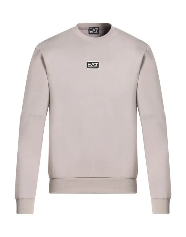 EA7 Light Cotton, Polyester, Elastane Crewneck Sweatshirt - Grey