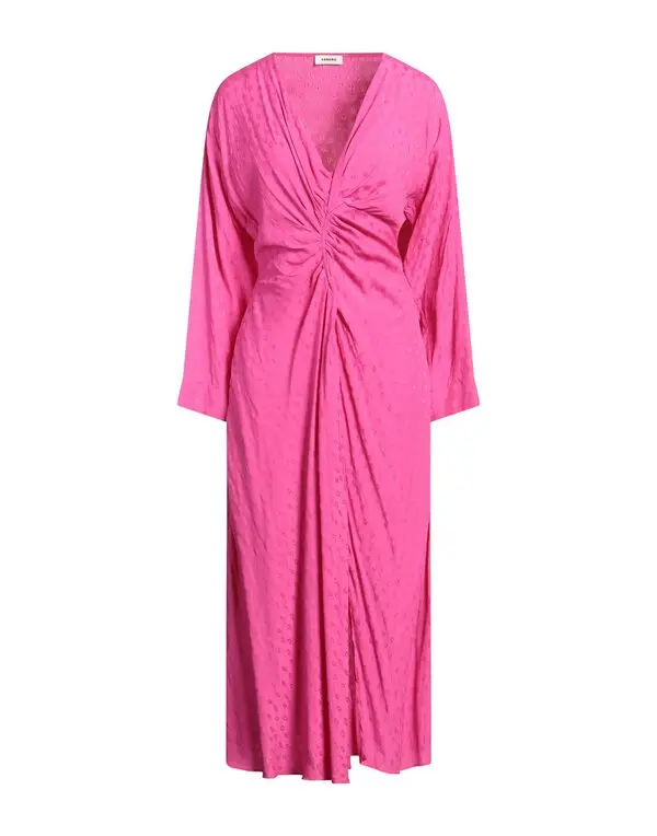 Sandro Midi Dress Size Viscose, Polyester