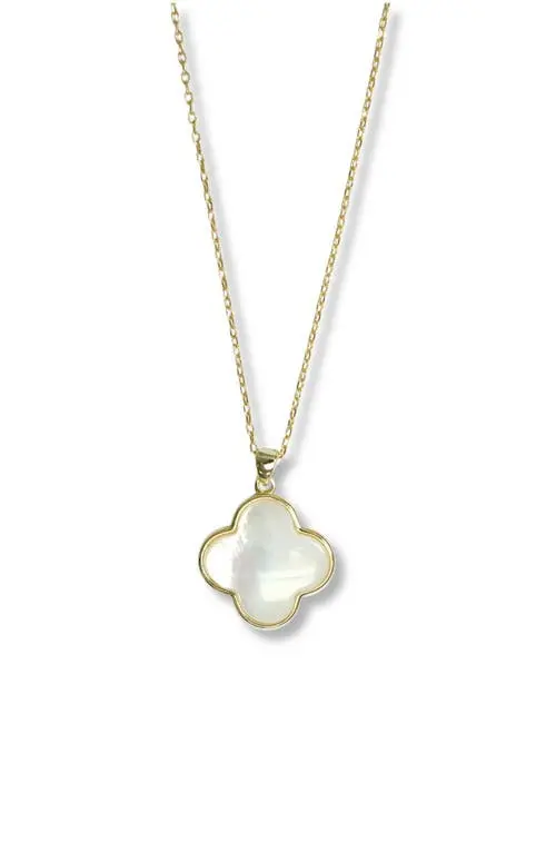 Argento Vivo Mother-of-pearl Clover Pendant Necklace - Gold