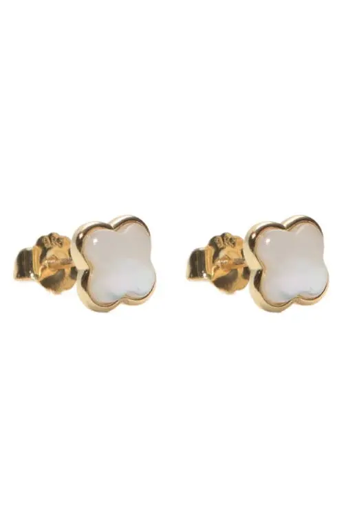 Argento Vivo Clover Mother-of-pearl Stud Earrings