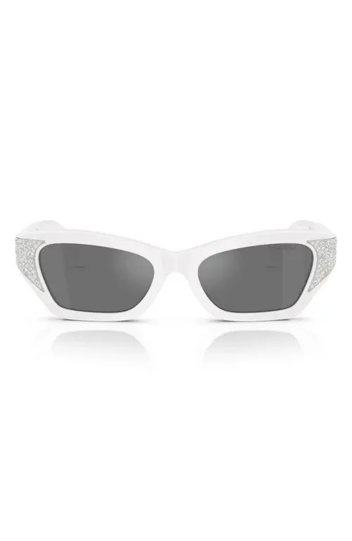 SWAROVSKI 50mm Cat Eye Sunglasses - White