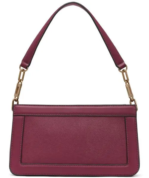 Karl Lagerfeld Paris Leather Shoulder Bag - Wine