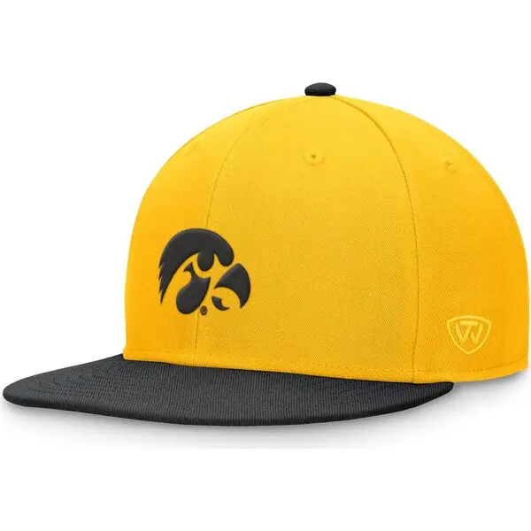 Top Of The World Black Iowa Hawkeyes Rally Two-tone Fitted Hat - Gold