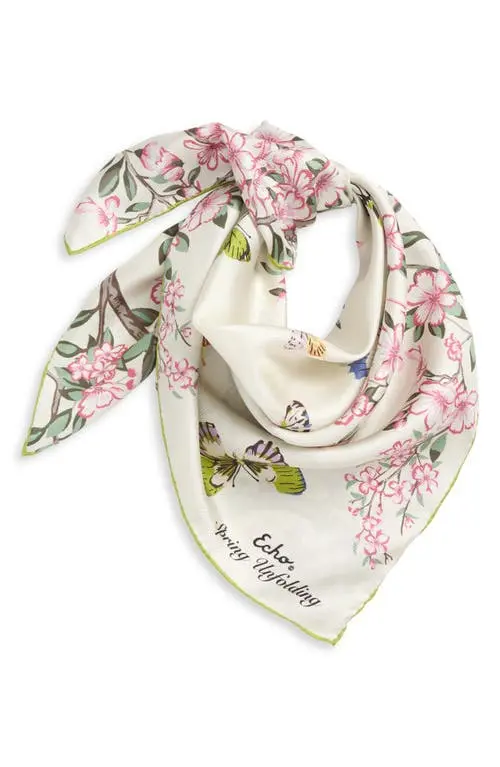Echo Spring Unfolding Silk Square Scarf - Cream