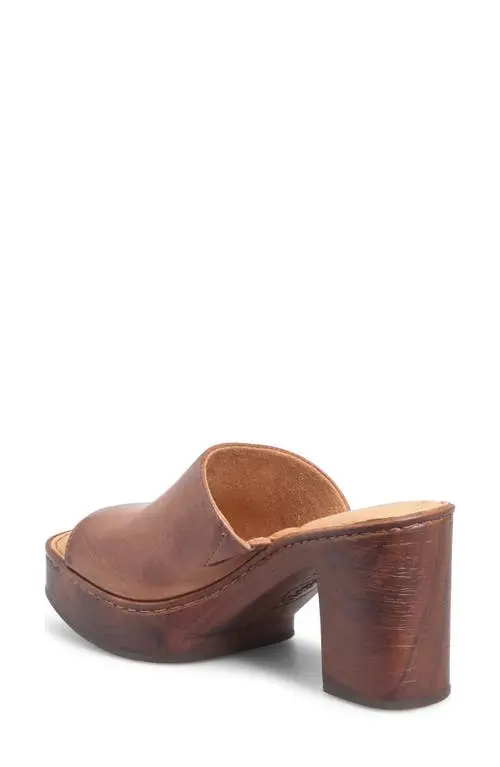 BØRN Nix Platform Slide Sandal - Brown Leather