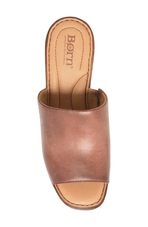 BØRN Nix Platform Slide Sandal - Brown Leather