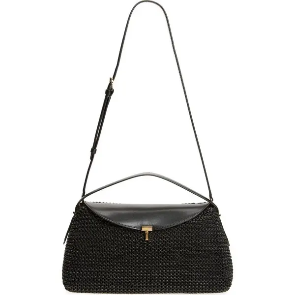 TOTEME T-lock Woven Top Handle Bag