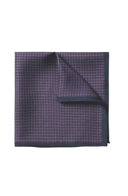 CHARLES TYRWHITT Silk Semi-plain Pocket Sqaure - Indigo Blue