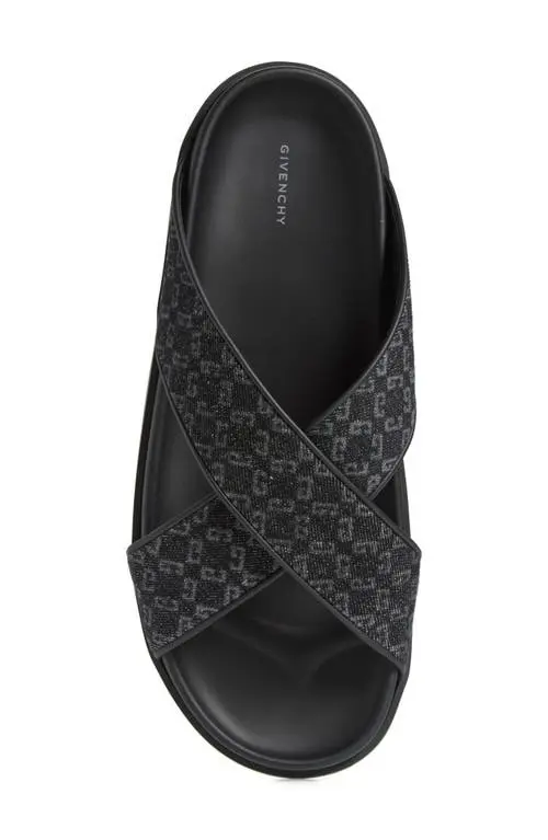 Givenchy Monogram Cross Strap Slide Sandal