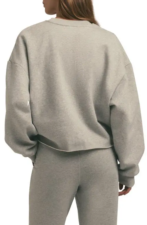 FAVORITE DAUGHTER Cropped Sweatshirt - Heather Grey/navy