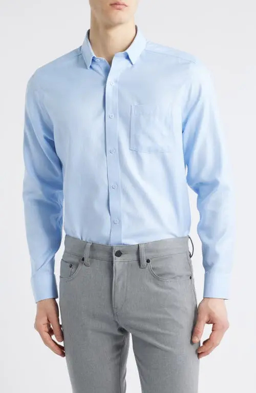 Johnston & Murphy Non-iron Cotton Dobby Dress Shirt - Blue