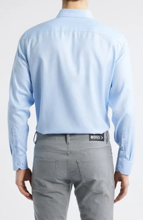 Johnston & Murphy Non-iron Cotton Dobby Dress Shirt - Blue