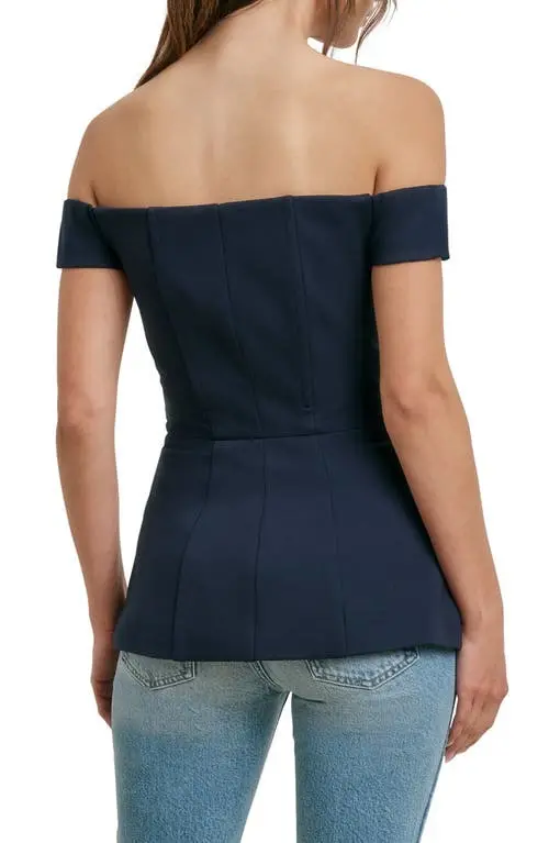 FAVORITE DAUGHTER Off-the-shoulder Peplum Top