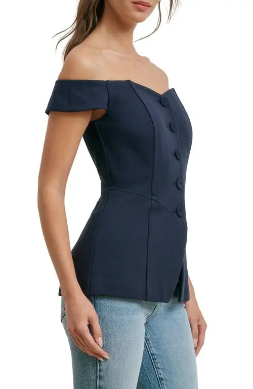 FAVORITE DAUGHTER Off-the-shoulder Peplum Top