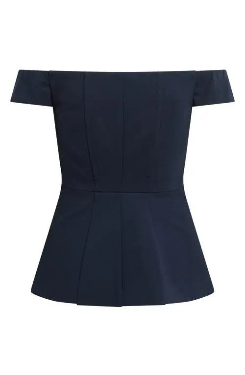 FAVORITE DAUGHTER Off-the-shoulder Peplum Top