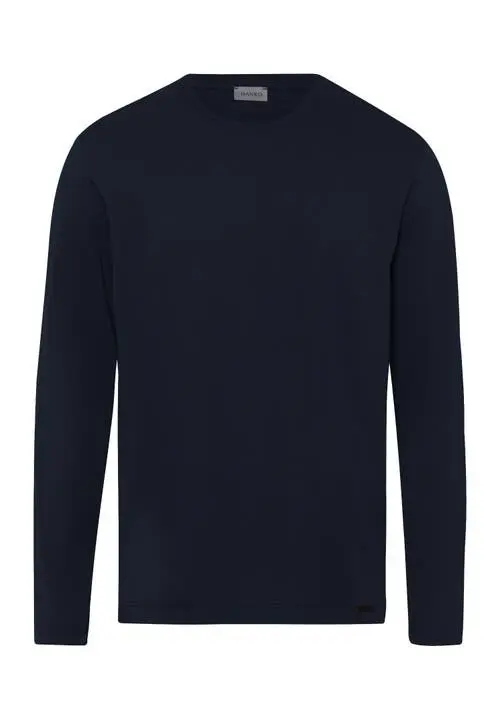 Hanro Living Cotton Crew Neck Top - Deep Navy