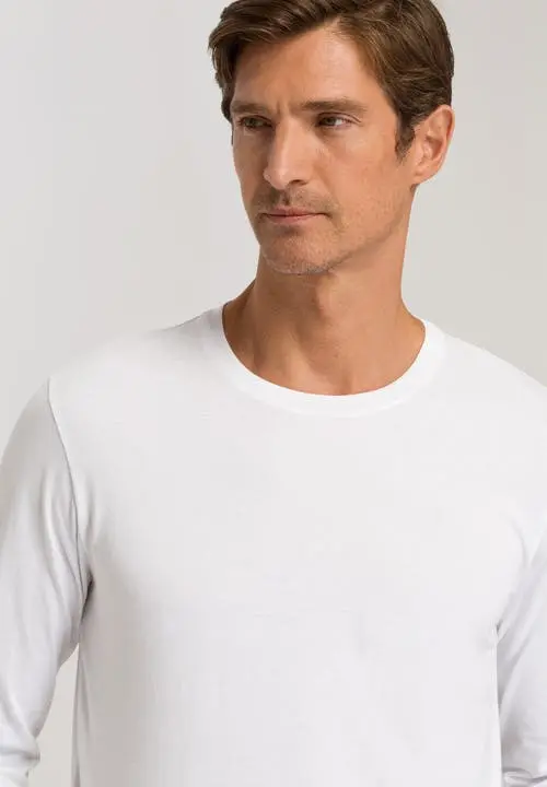 Hanro Living Cotton Crew Neck Top - White