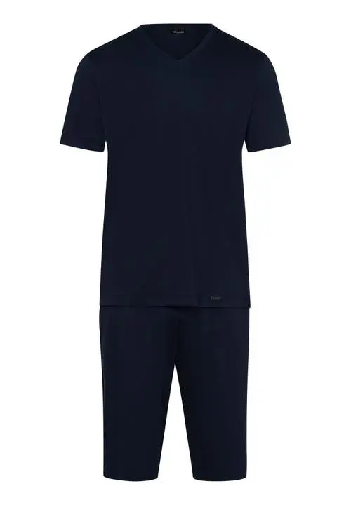 Hanro Night Selection Cotton Pajama Set - Deep Navy