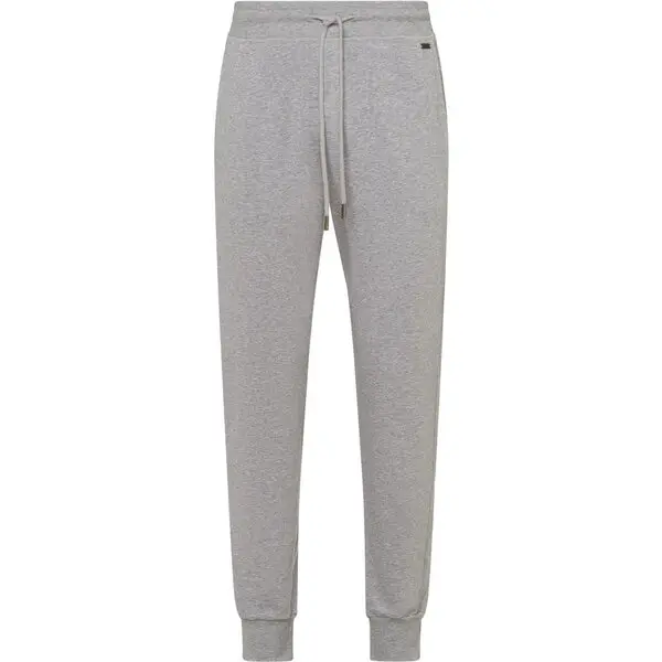 Hanro Living Cotton Drawstring Lounge Pants - Grey Melange