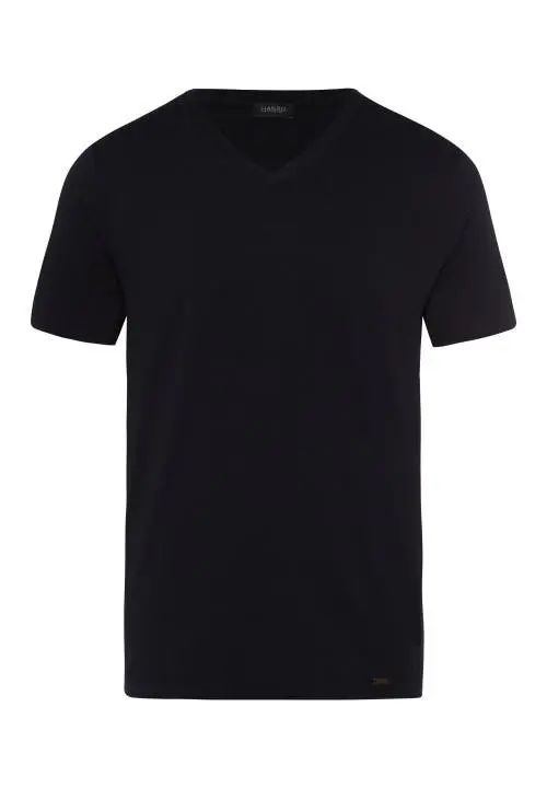 Hanro Living Shirts Cotton V-neck T-shirt - Black