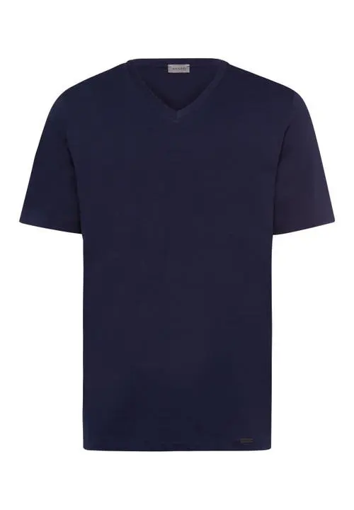 Hanro Living Shirts Cotton V-neck T-shirt - Deep Navy