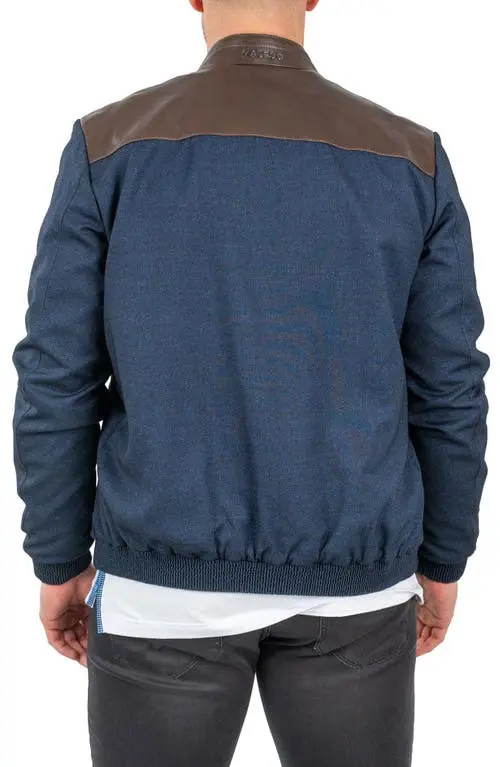 MACEOO Mixed Media Leather Jacket