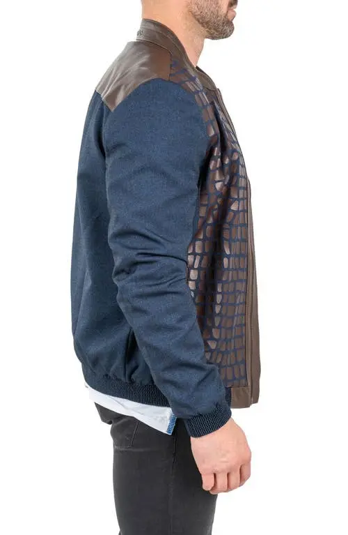 MACEOO Mixed Media Leather Jacket