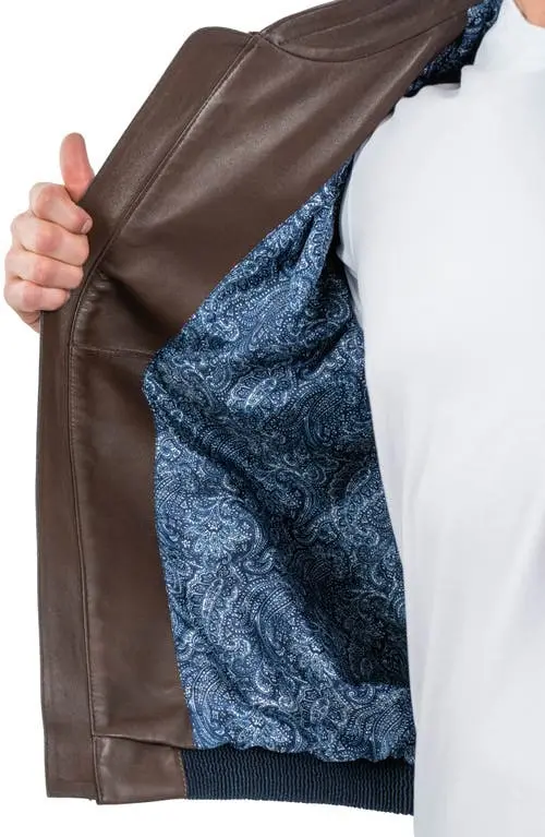 MACEOO Mixed Media Leather Jacket