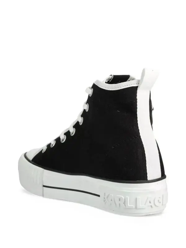 Karl Lagerfeld Ikon Kampus Max Logo Patch High Top Sneakers - Black