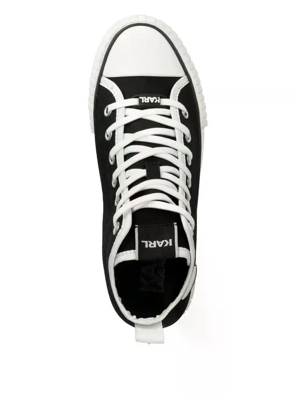 Karl Lagerfeld Ikon Kampus Max Logo Patch High Top Sneakers - Black