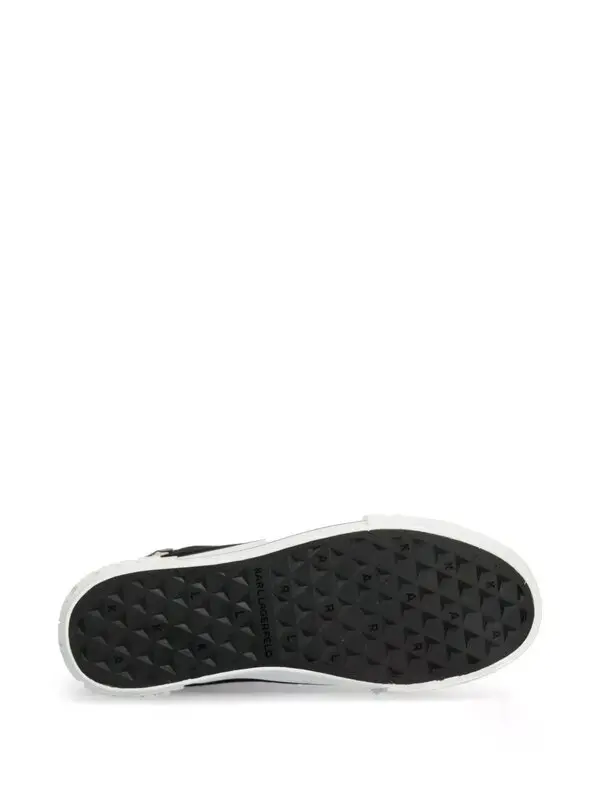 Karl Lagerfeld Ikon Kampus Max Logo Patch High Top Sneakers - Black