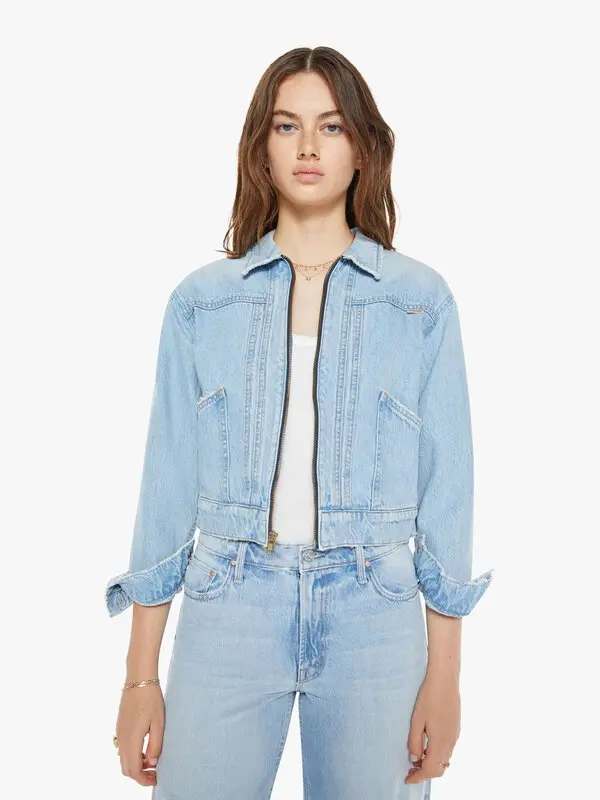 MOTHER The Duo Shorty Pedal Faster Denim Jacket