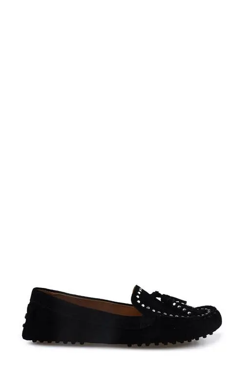 NATIONAL COMFORT Serinna Studded Tassel Loafer - Black Suede