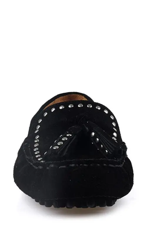 NATIONAL COMFORT Serinna Studded Tassel Loafer - Black Suede