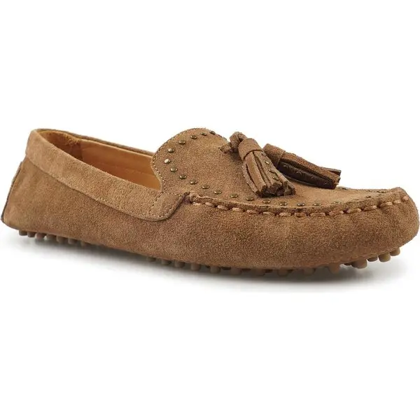 NATIONAL COMFORT Serinna Studded Tassel Loafer - Tan Suede