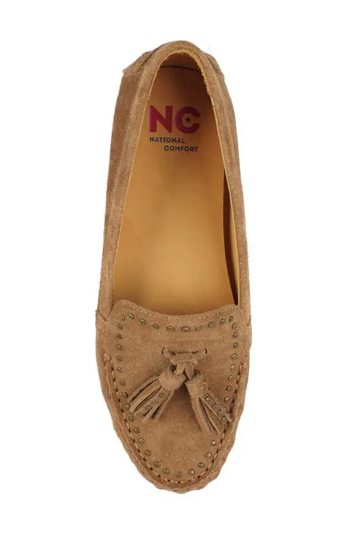 NATIONAL COMFORT Serinna Studded Tassel Loafer - Tan Suede
