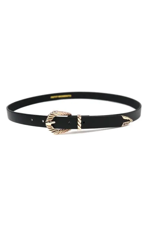 PETIT MOMENTS Rodeo Faux Leather Belt - Black/ Gold