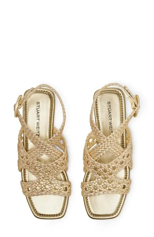 STUART WEITZMAN Thea Braided Sandals - Golden