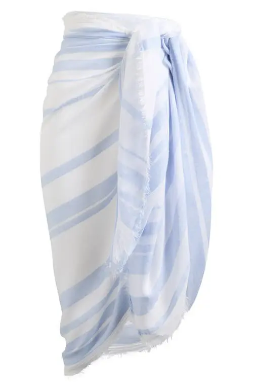 Nordstrom Sheer Stripe Pareo Wrap - Blue- Ivory