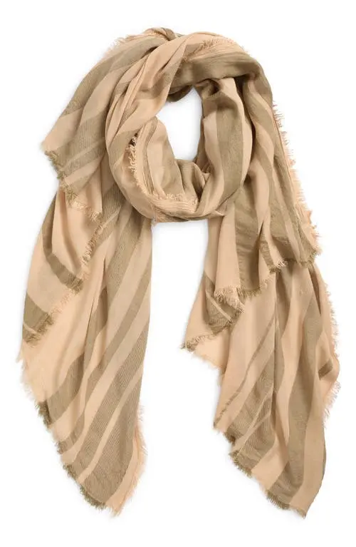 Nordstrom Sheer Stripe Pareo Wrap - Olive Covert