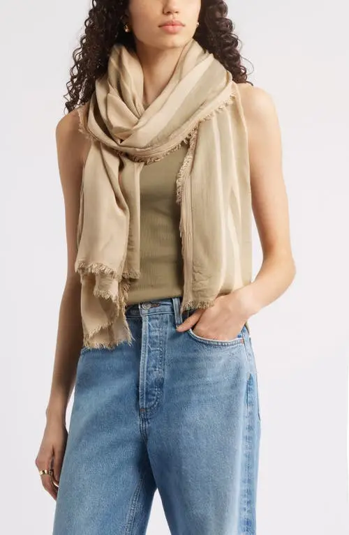 Nordstrom Sheer Stripe Pareo Wrap - Olive Covert